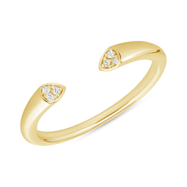 Diamond Stackable Open Ring In Solid Gold | Takar Jewelry
