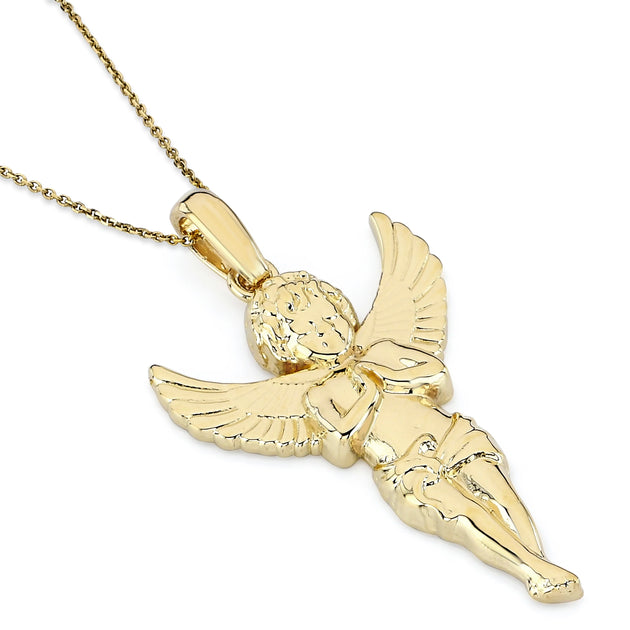 Praying Angel Pendant Necklace in Solid Gold | Takar Jewelry