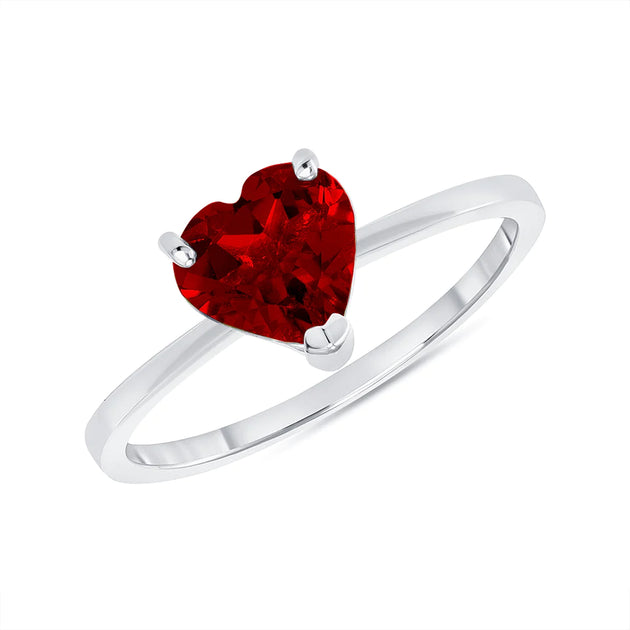 Heart Shaped Birthstone Solitaire Ring | Takar Jewelry